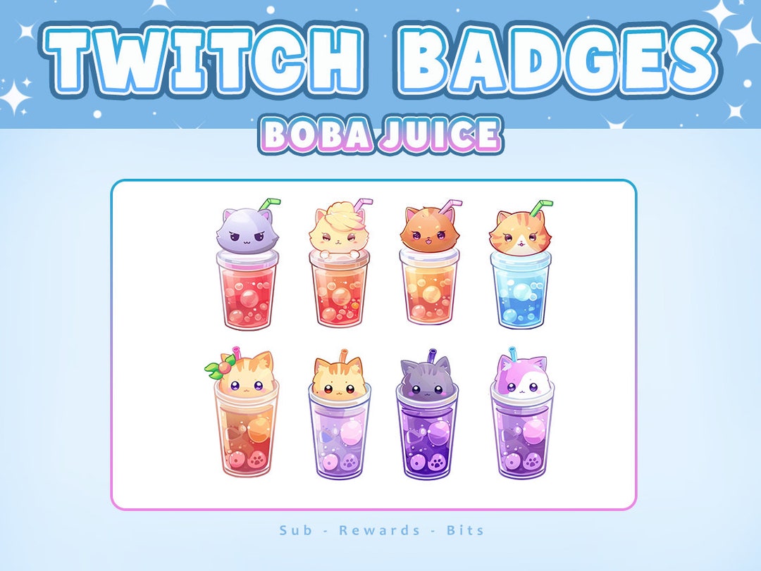 Twitch Boba Tea Badges | Bit Badges | Icons | Fantasy | Cute | Sub ...