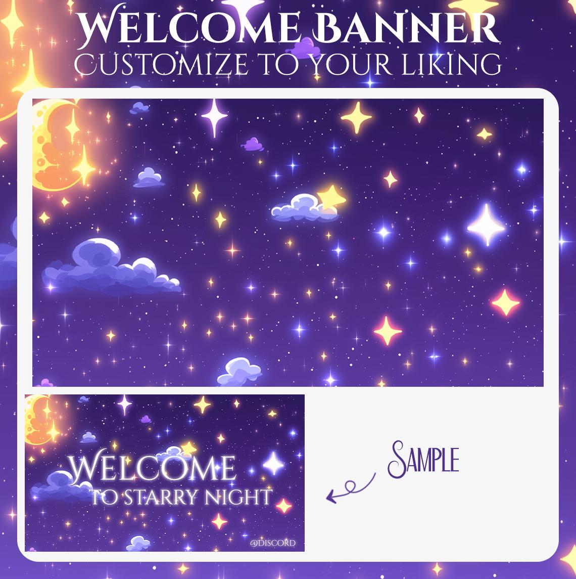 Starry Night Discord Pack Animated | Dividers | Panels | Invite Banner ...