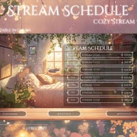Cute Pink Themed Stream Schedule Template | Kawaii Pastel Yellow Twitch ...