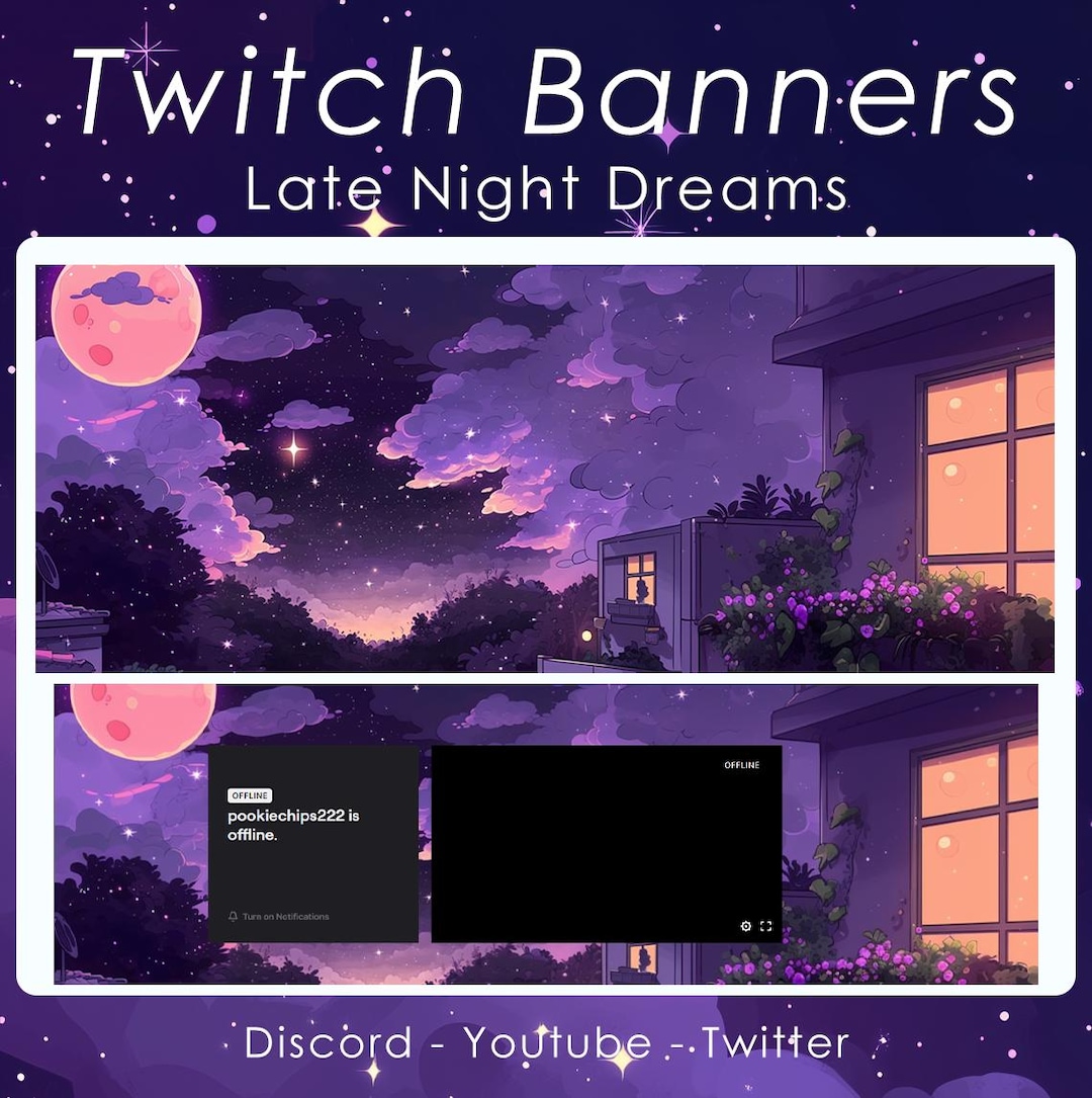 Magic Night Twitch Banner | Twitter | Discord | Youtube | Crescent ...