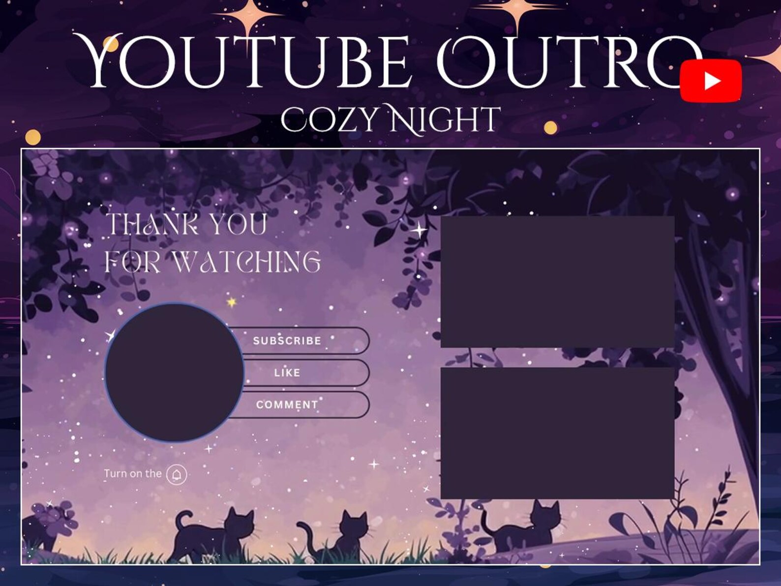 Black Cats Youtube Outro | Animated Outro | Ending Screen Vtuber ...