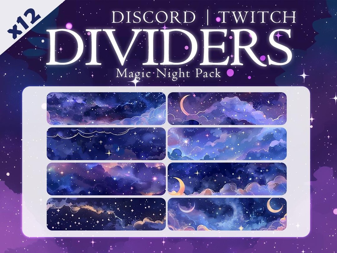 Magic Night Dividers | Twitch Panels | Dividers | Cosmic | Starry ...