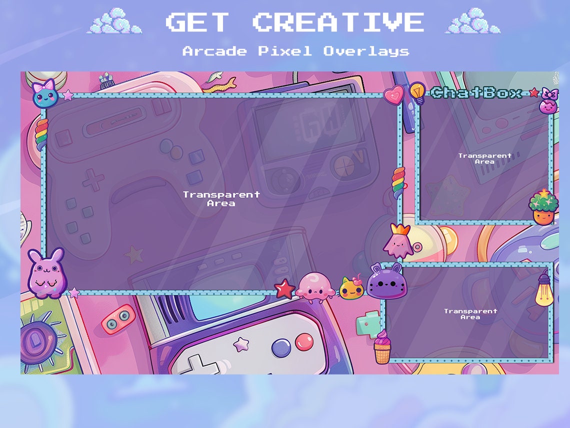 Animated Arcade Twitch Pack | Lofi | Purple Twitch Overlay | Pixel ...