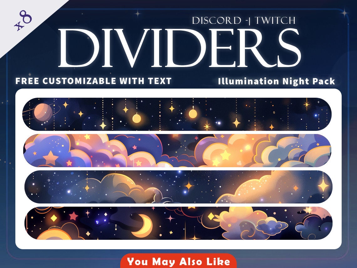 Night Sky Dividers for Discord Twitch Fantasy Stars Moon Banners Twitch ...