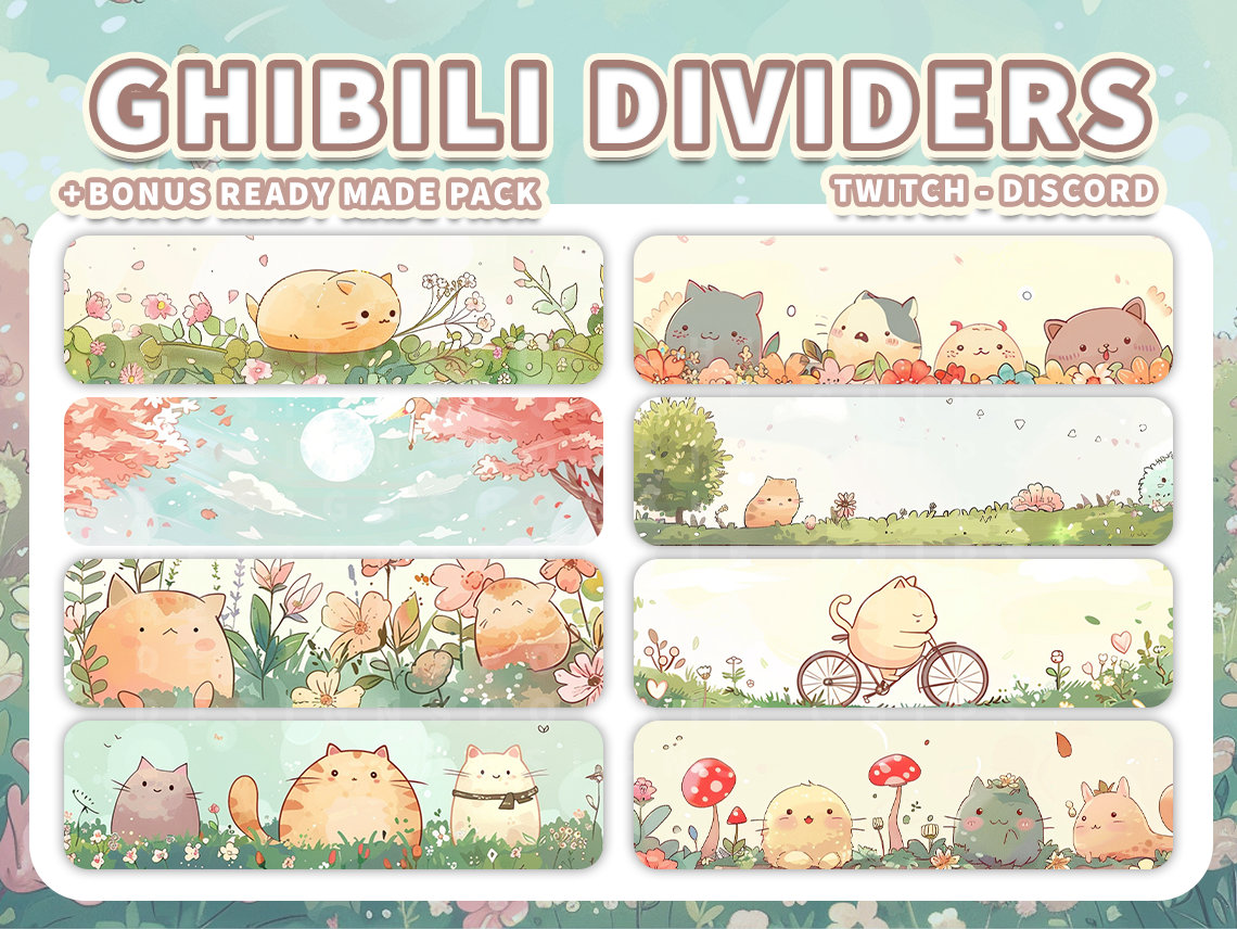 Dividers for Discord Dividers Ghibli Cat Ghibili Cat INSTANT DOWNLOAD ...
