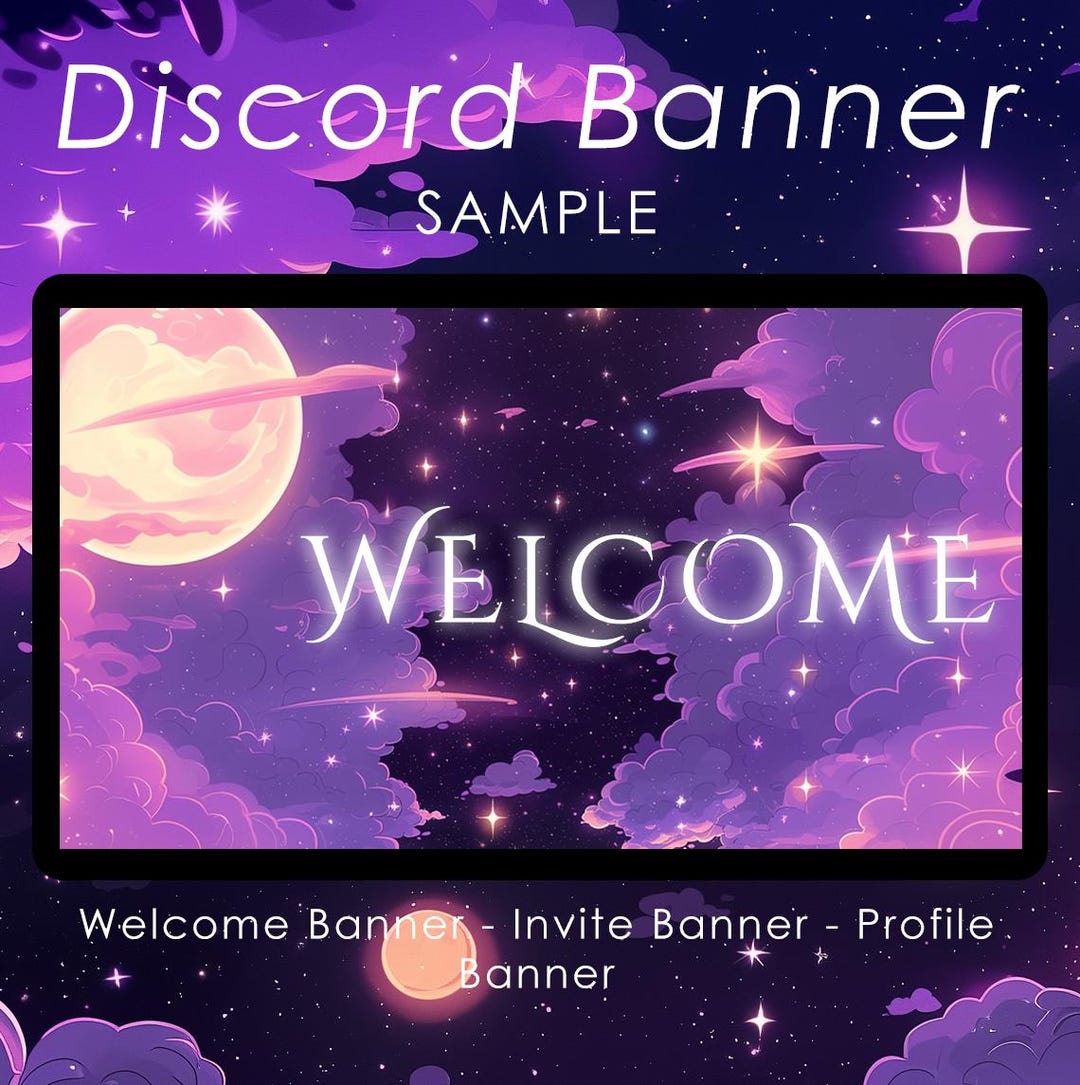 Discord Banner | Server Banner | Stars & Moons Theme | Galaxy | Space ...