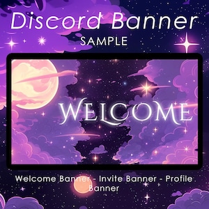 Discord Banner | Server Banner | Stars & Moons Theme | Galaxy | Space ...
