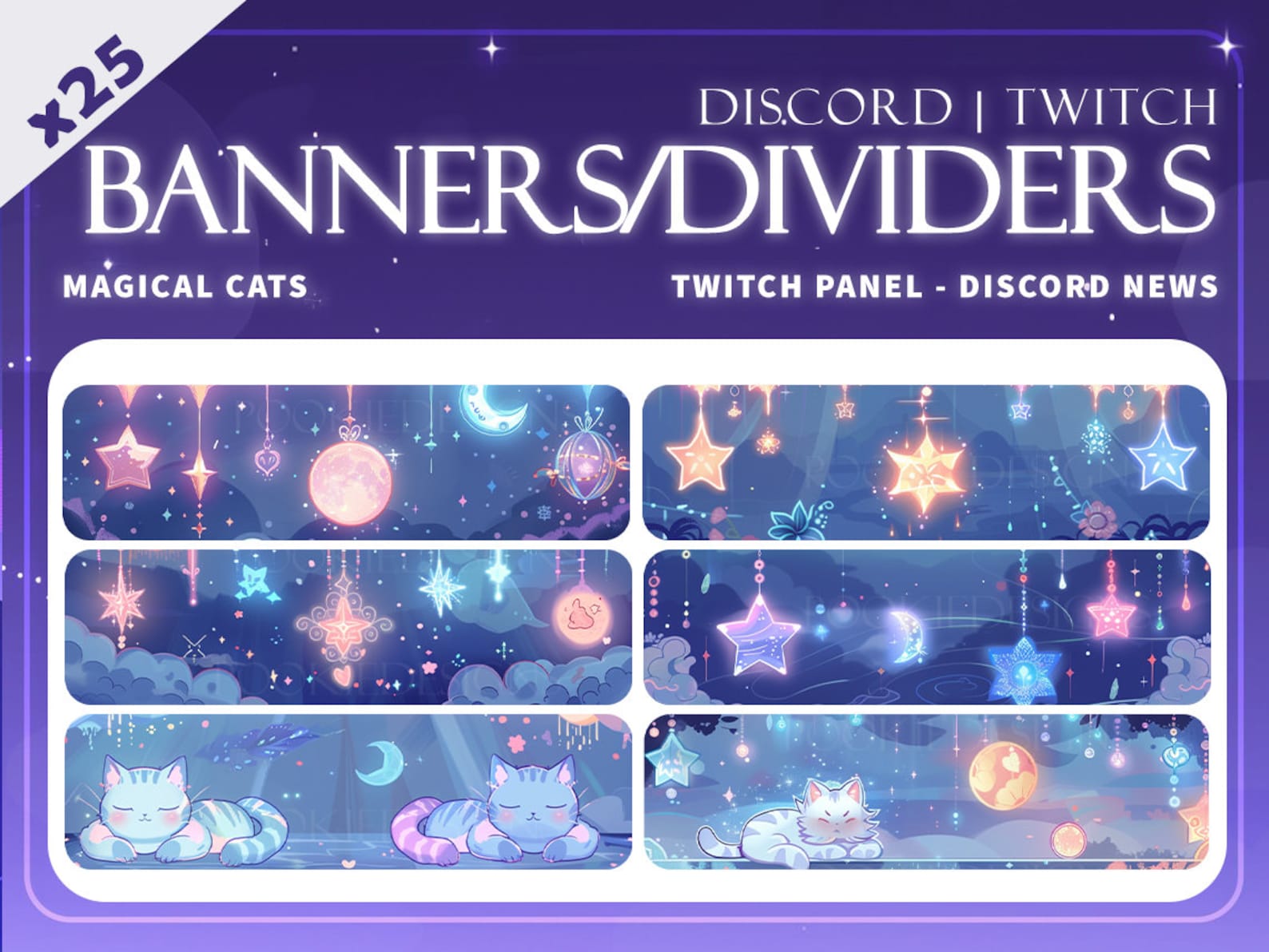 Dividers for Discord Dividers Cat Magic Cute Discord Graphics INSTANT ...