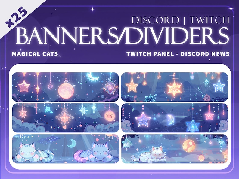 Dividers for Discord Dividers Cat Magic Cute Discord Graphics INSTANT ...