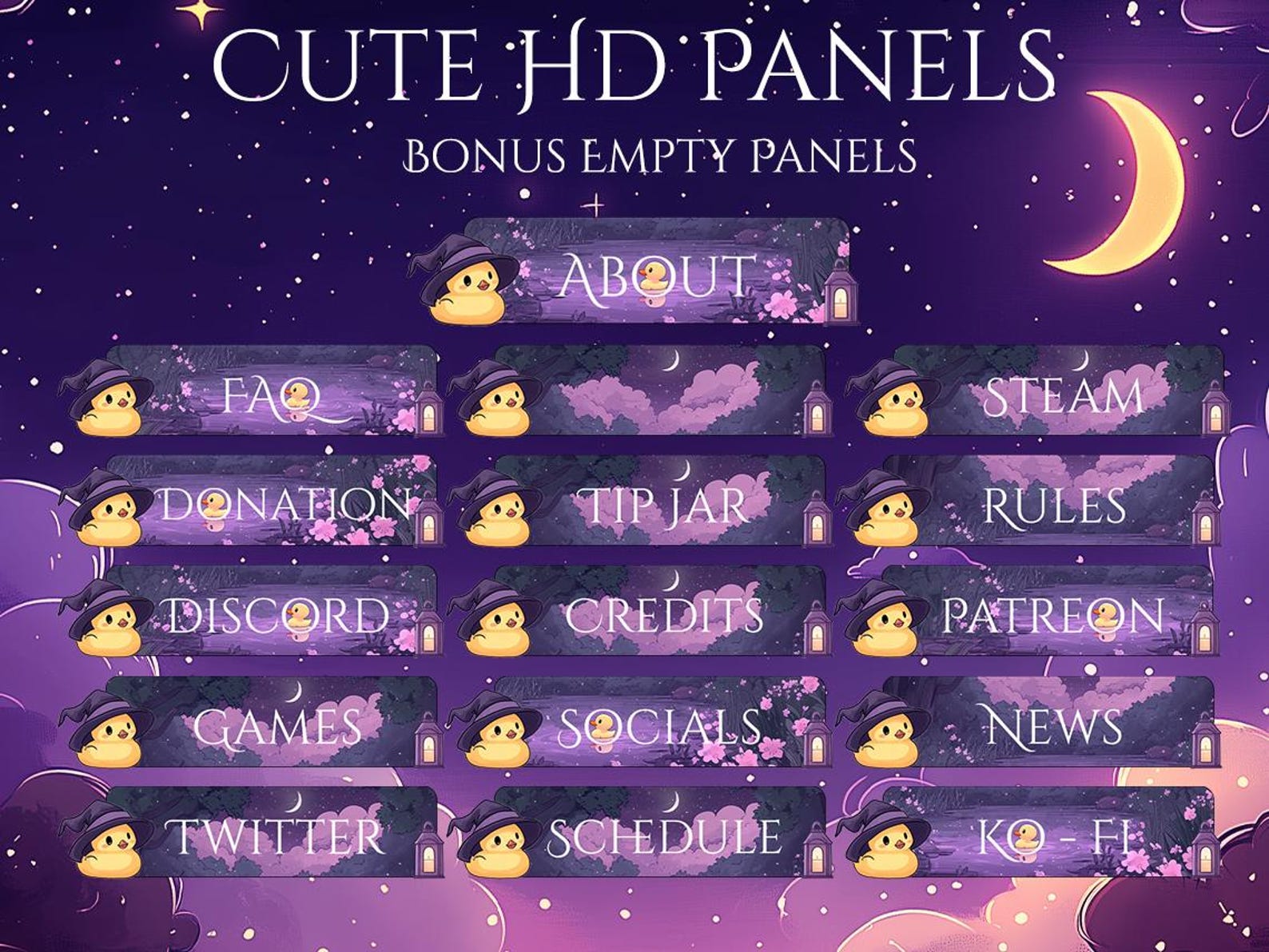 Cozy Duck Twitch Overlay, Twitch Screen | Animated Stream Package ...