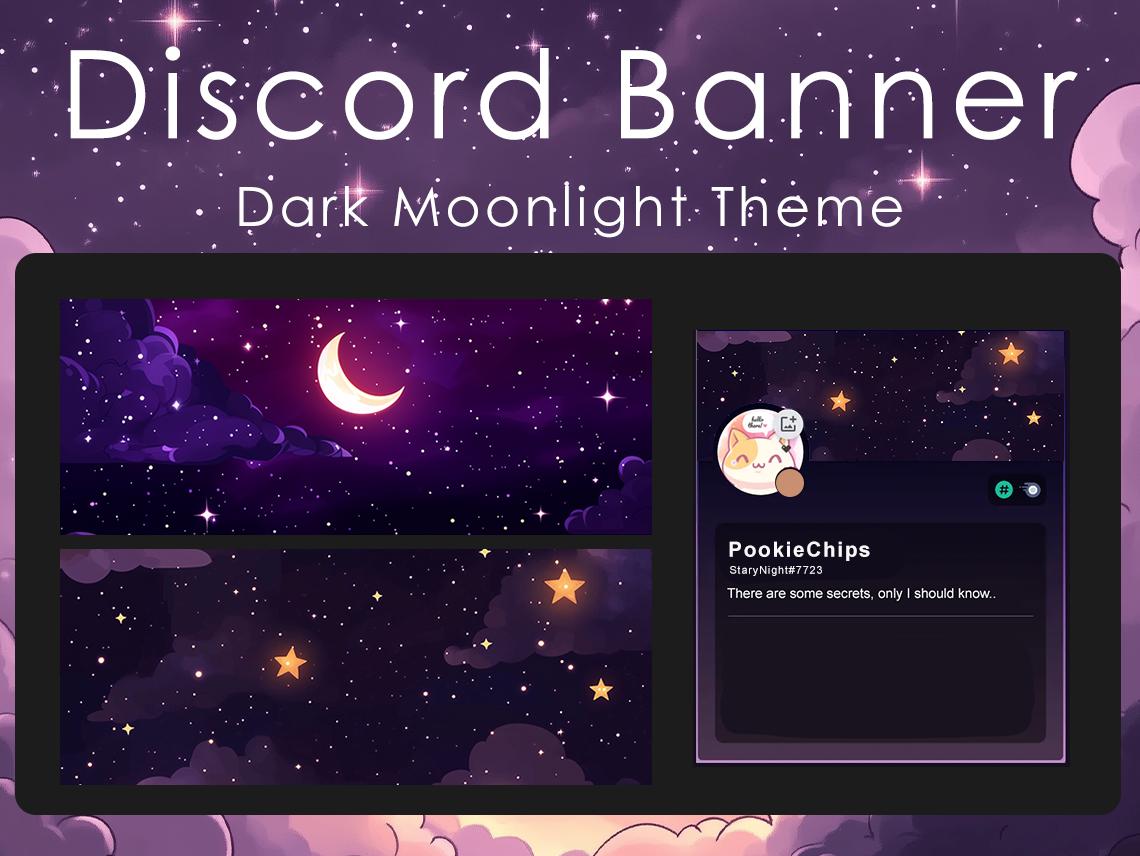 Discord Banner Profile Banner Stars Moons Theme Galaxy Moonlight Cute and Starry Cosmic Banners ...