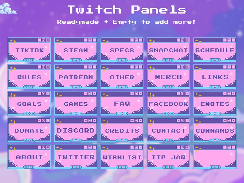 Twitch Panels | Roles | Discord | Retro | Cloud | Retro Twitch Panel ...