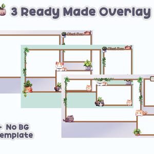 Cozy Cat Stream Package / Cat Overlay /panels / Pastel / Cute / Overlay ...