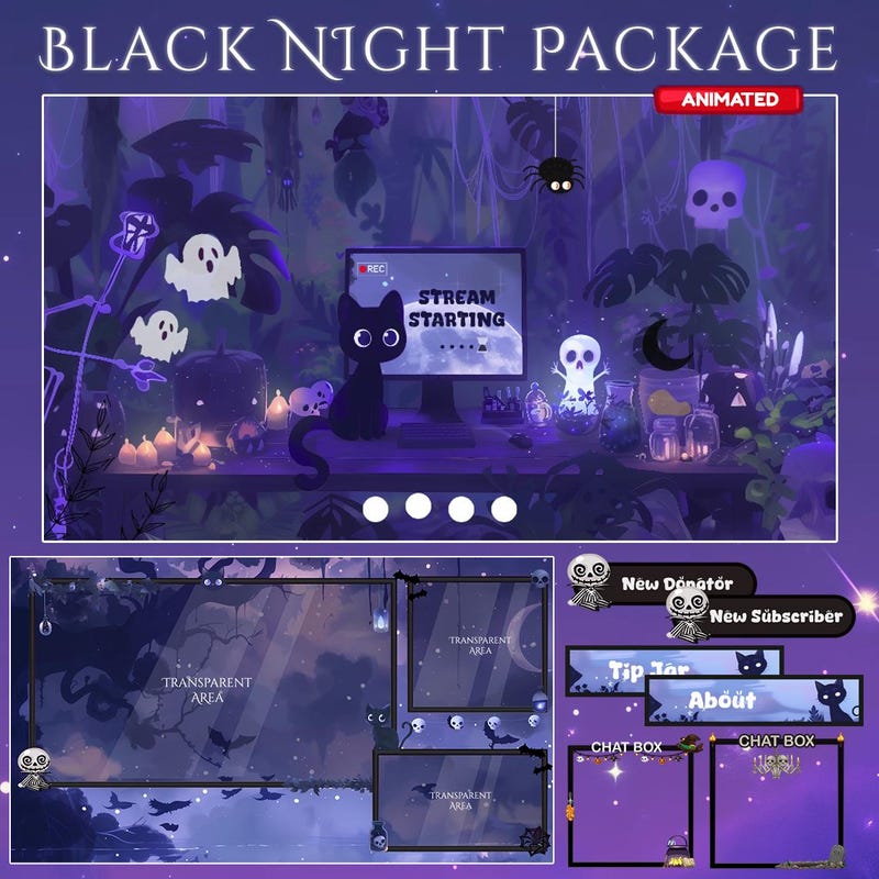 Goth Cat Twitch Screen - Etsy