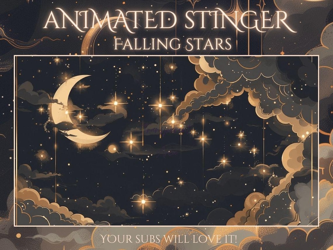 Falling Stars Stinger Transition | Golden Night Twitch Overlay ...