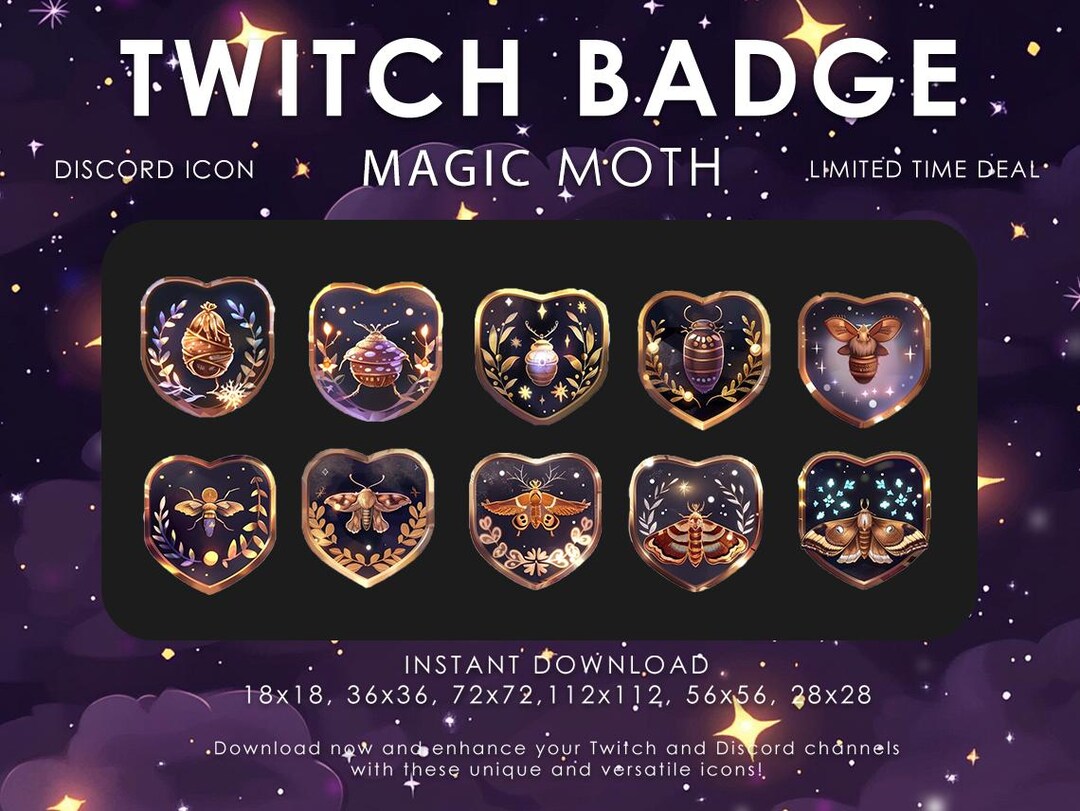 Atlas Moth Twitch Badges | Discord Icon | Twitch Badge Subs | Moon ...