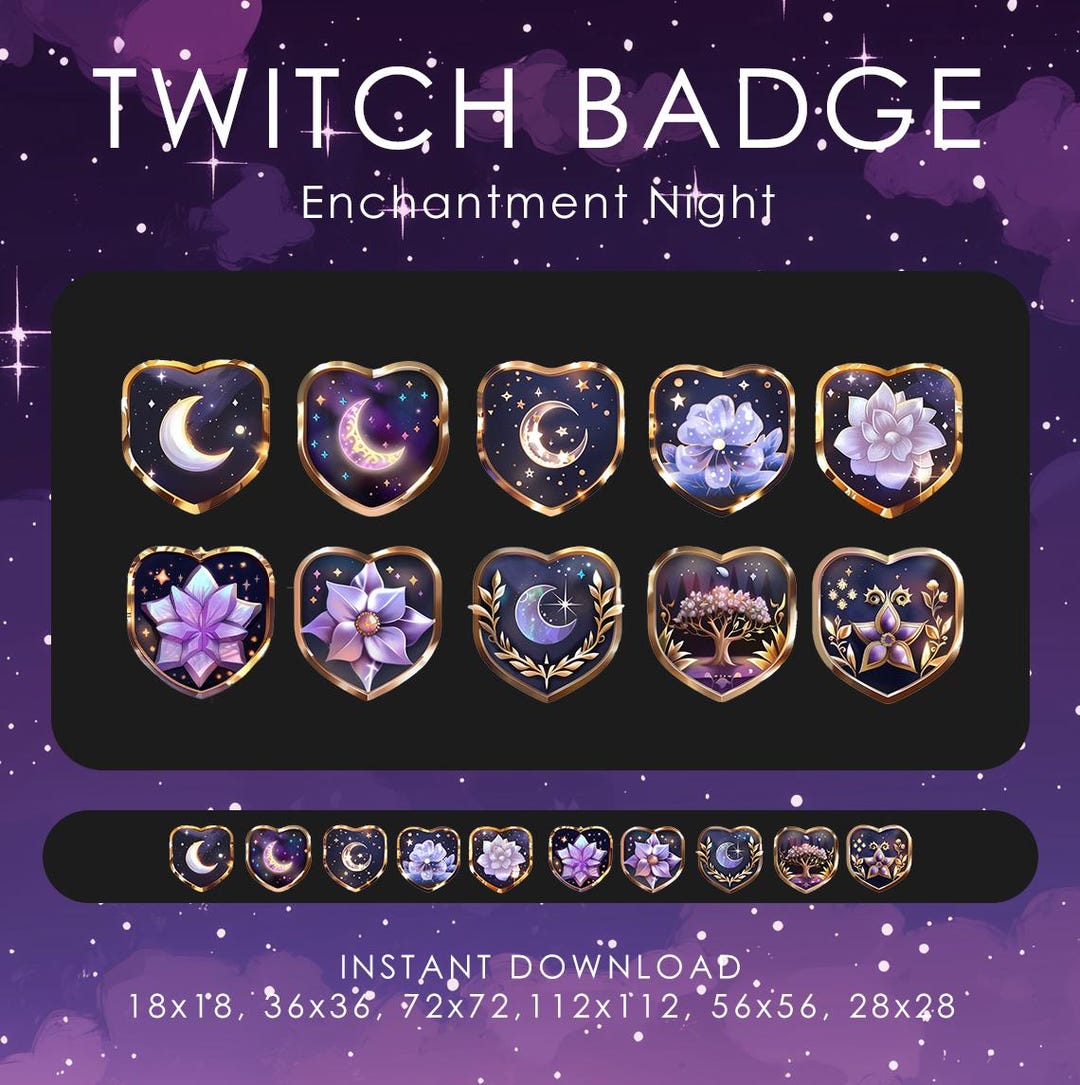 Twitch Badge | Magic Flower | Badge Crystal | Twitch Badge Subs | Moon ...