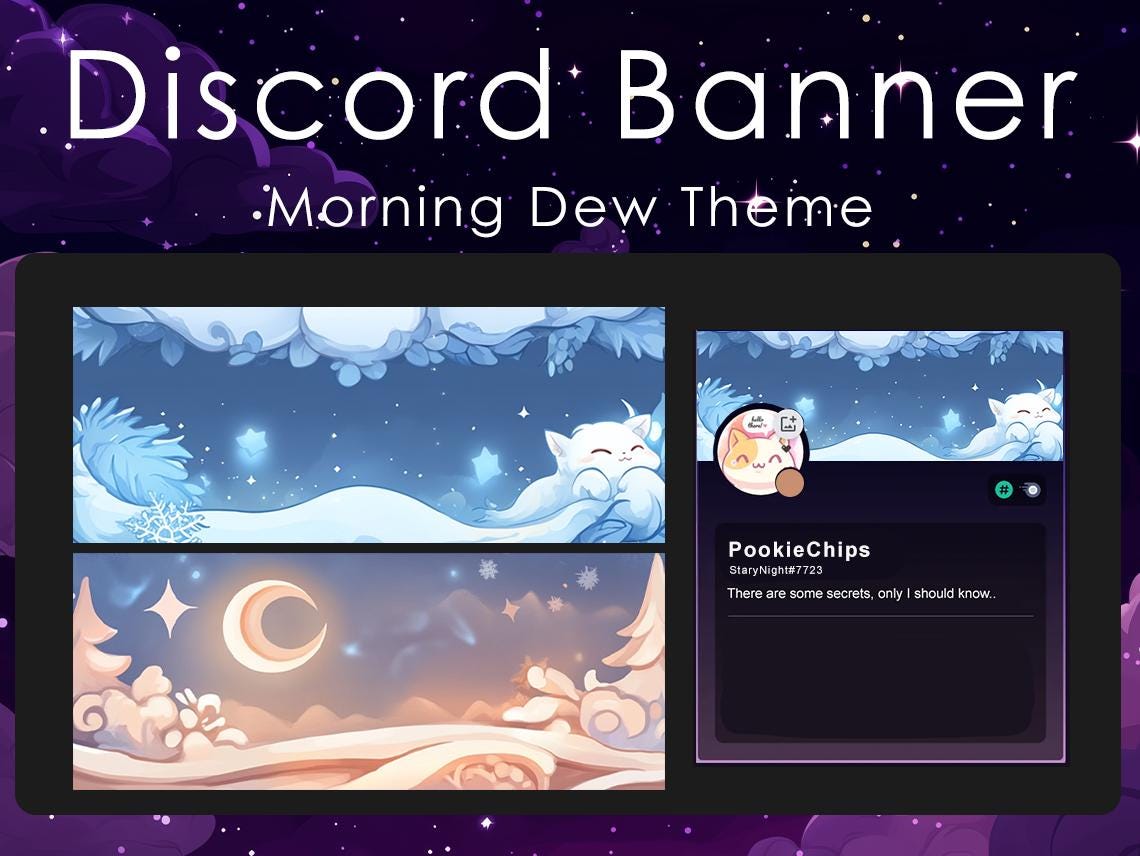 Discord Banner | Starry Night Moon Theme | Cute Cozy Aesthetic | Custom ...