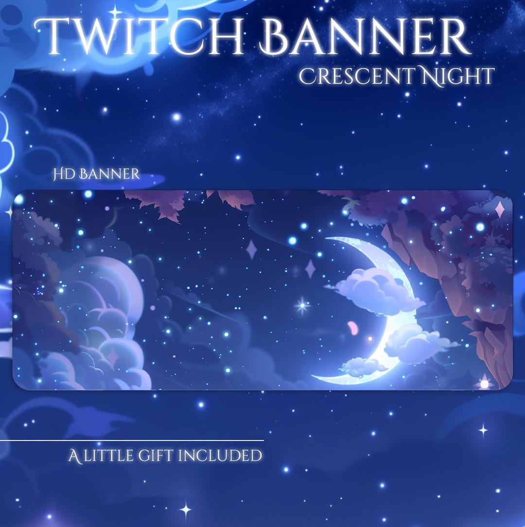 Celestial Night Twitch Banner | Blue Stars | Discord | Forest | Dark ...