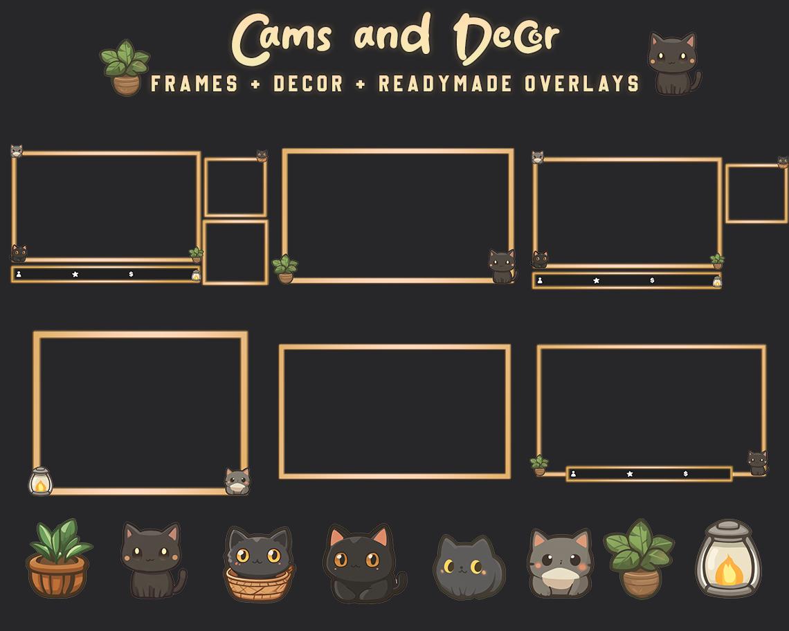 Golden Frames Overlay Bundle | Magical Night Stream Pack | Celestial ...