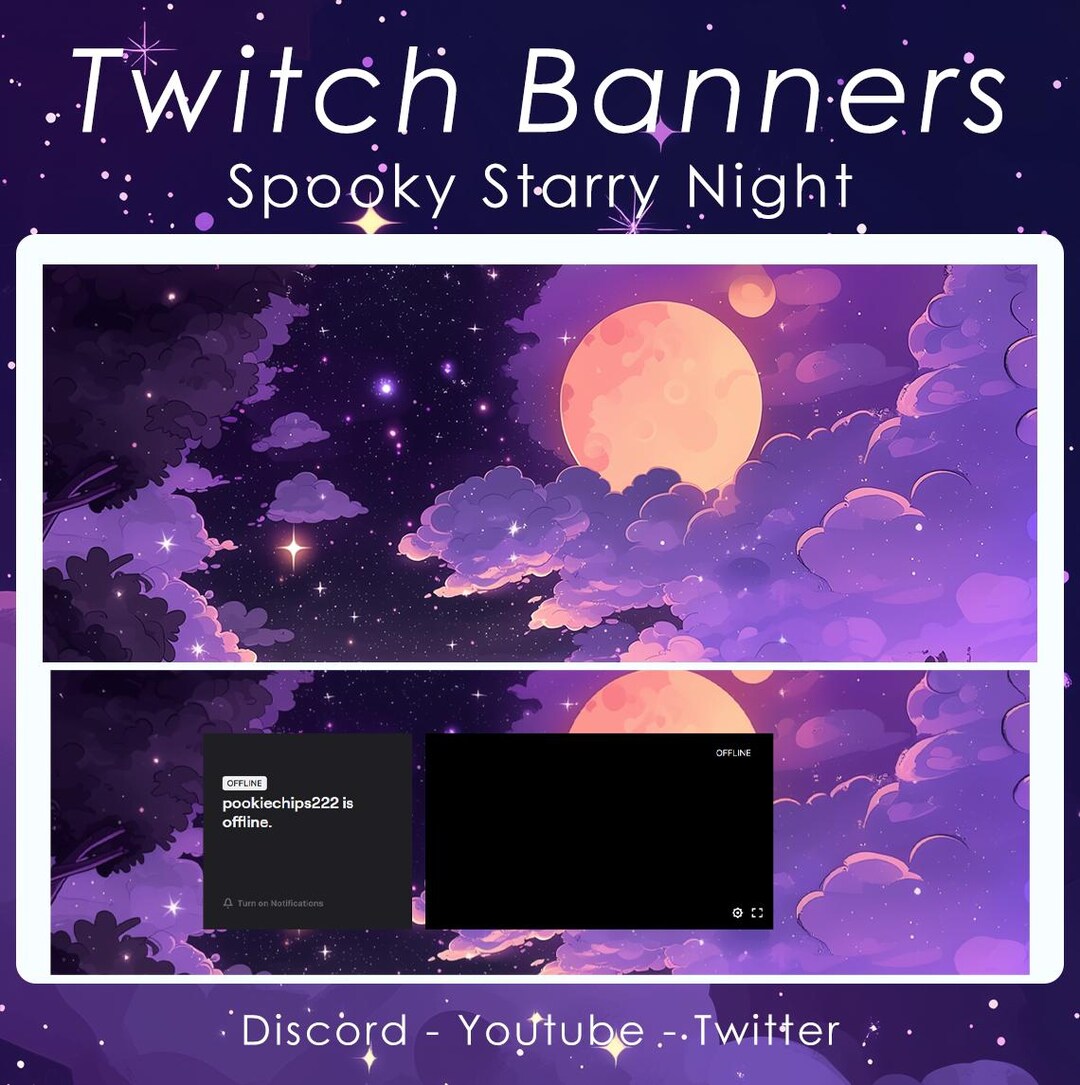 Magic Night Twitch Banner | Twitter | Discord | Youtube | Crescent ...