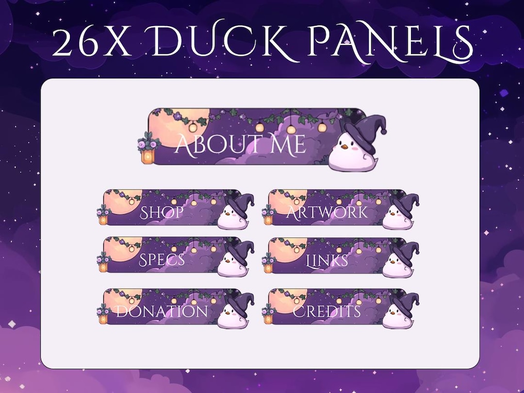 Cozy Duck Panels, Twitch Alerts | Animated Stream Duck Alerts, Twitch ...