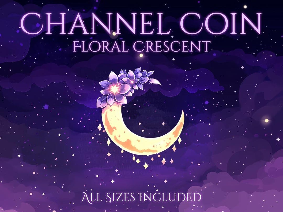 Floral Crescent Channel Point Cute Celestial | Moon | Stars | Pastel ...