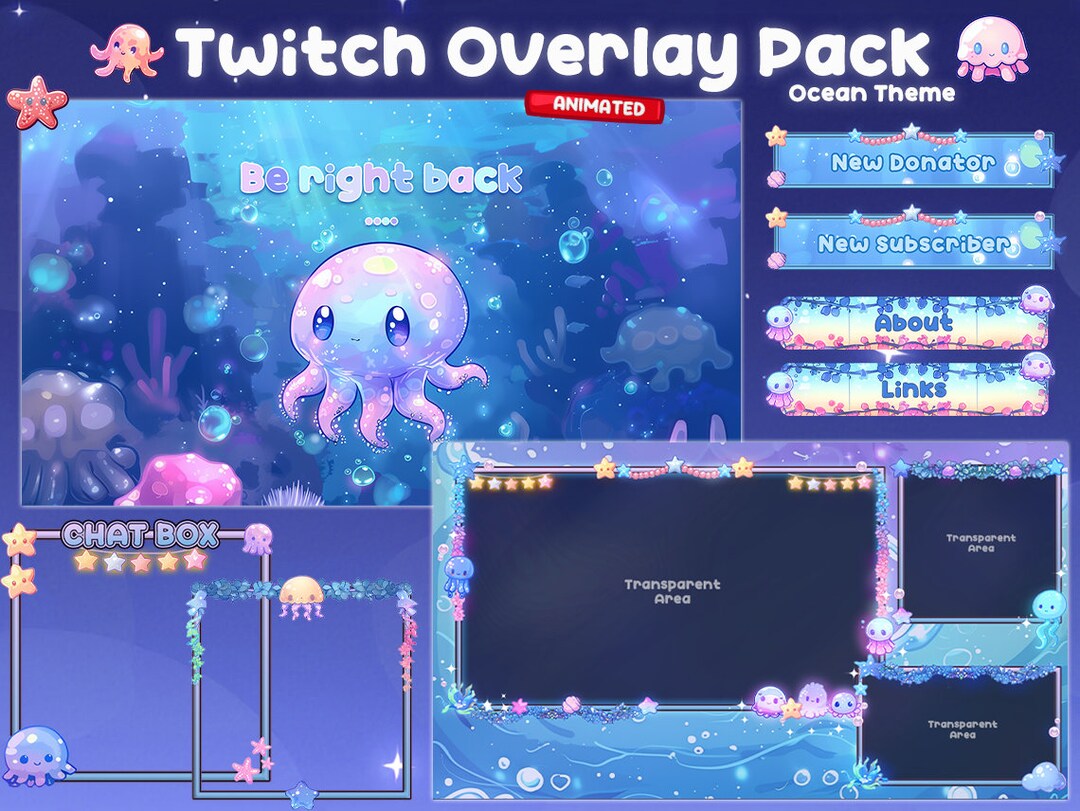 Animated Cute Twitch Overlay, Twitch Screen | Lofi Overlay Stream ...