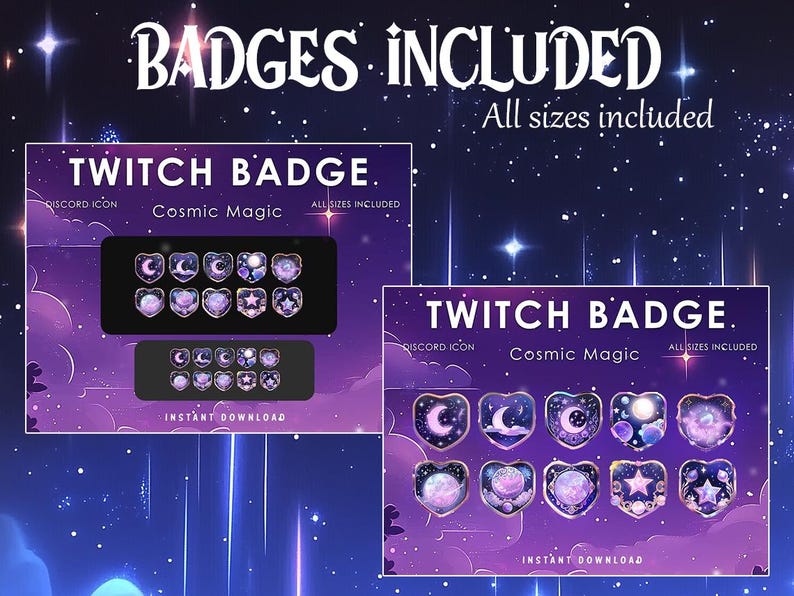 Cosmic Witch Stream Package / Moon / Crow / Purple / Books / Overlay ...