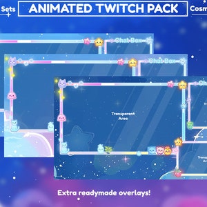 Cosmic Twitch Overlay, Twitch Screen | Lofi Overlay Stream Package, Cat ...