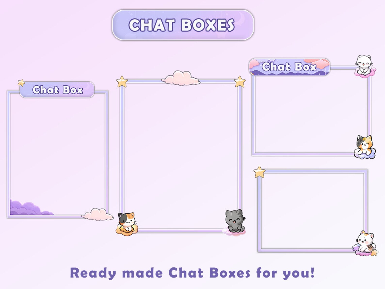 Bundle Cat Stream Overlay Set for Twitch, Youtube Cat Overlay Stream ...