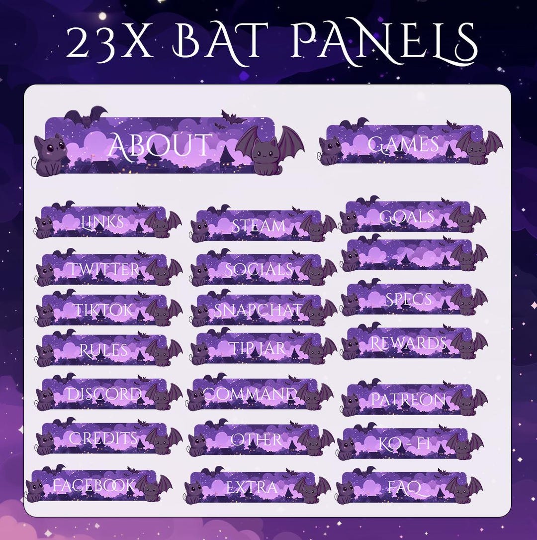 Bat Panels | Spooky | Twitch Panels | Aesthetic | Cute | Discord ...