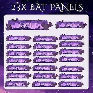 Bat Panels | Spooky | Twitch Panels | Aesthetic | Cute | Discord Graphics | Cute | Vampire ...