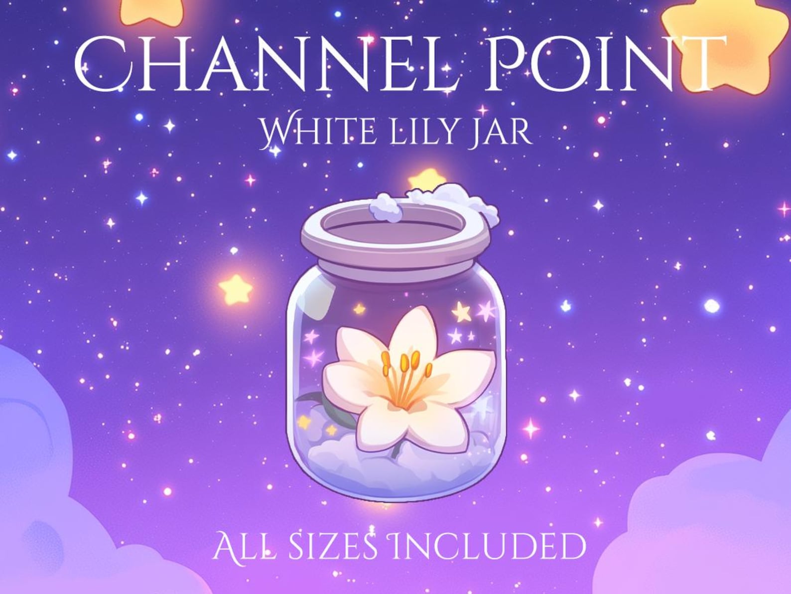White Lily Jar Channel Point | Cute | Lily | Moon | Stars | Magic ...