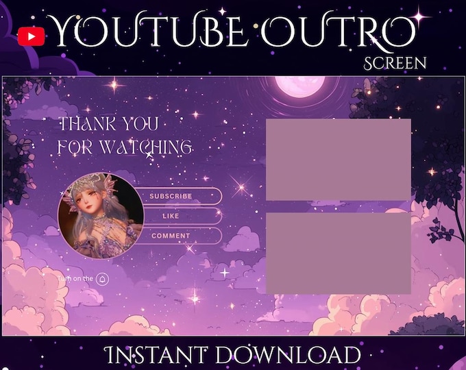 Youtube Outro | Animated Outro | Ending Screen Vtuber | Youtube Cover ...