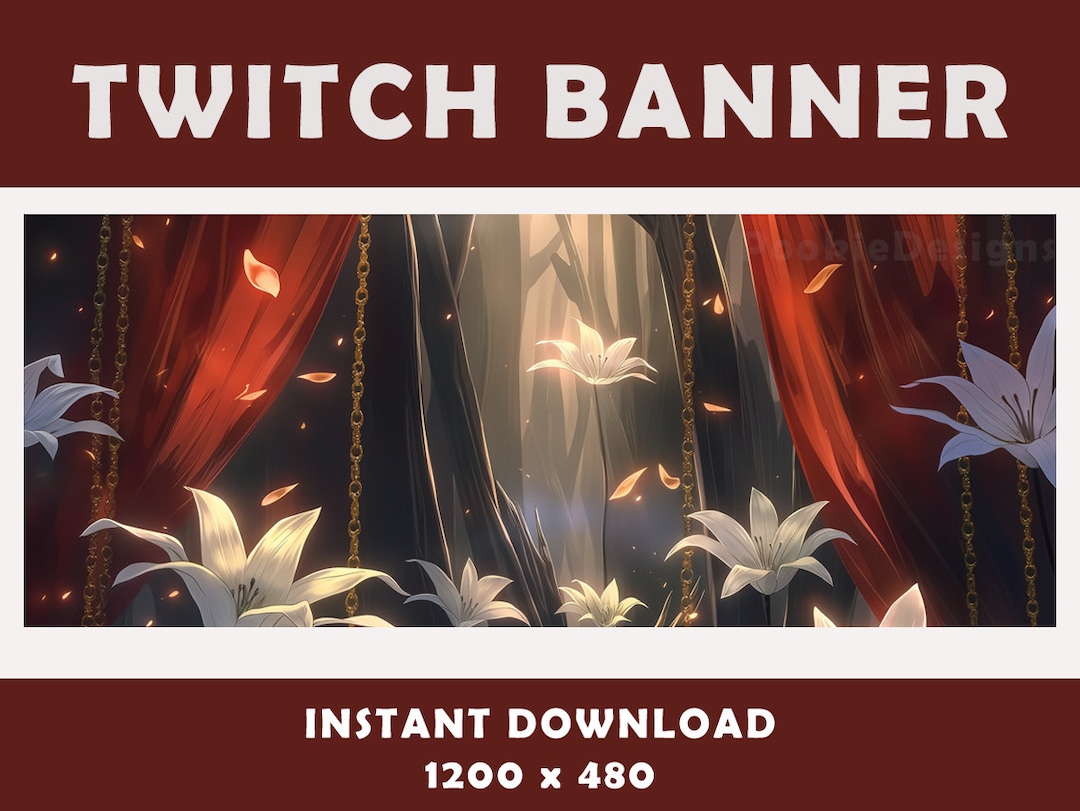 Red Twitch Banner | Custom Stream Overlay | Goth Graphics | Twitch ...