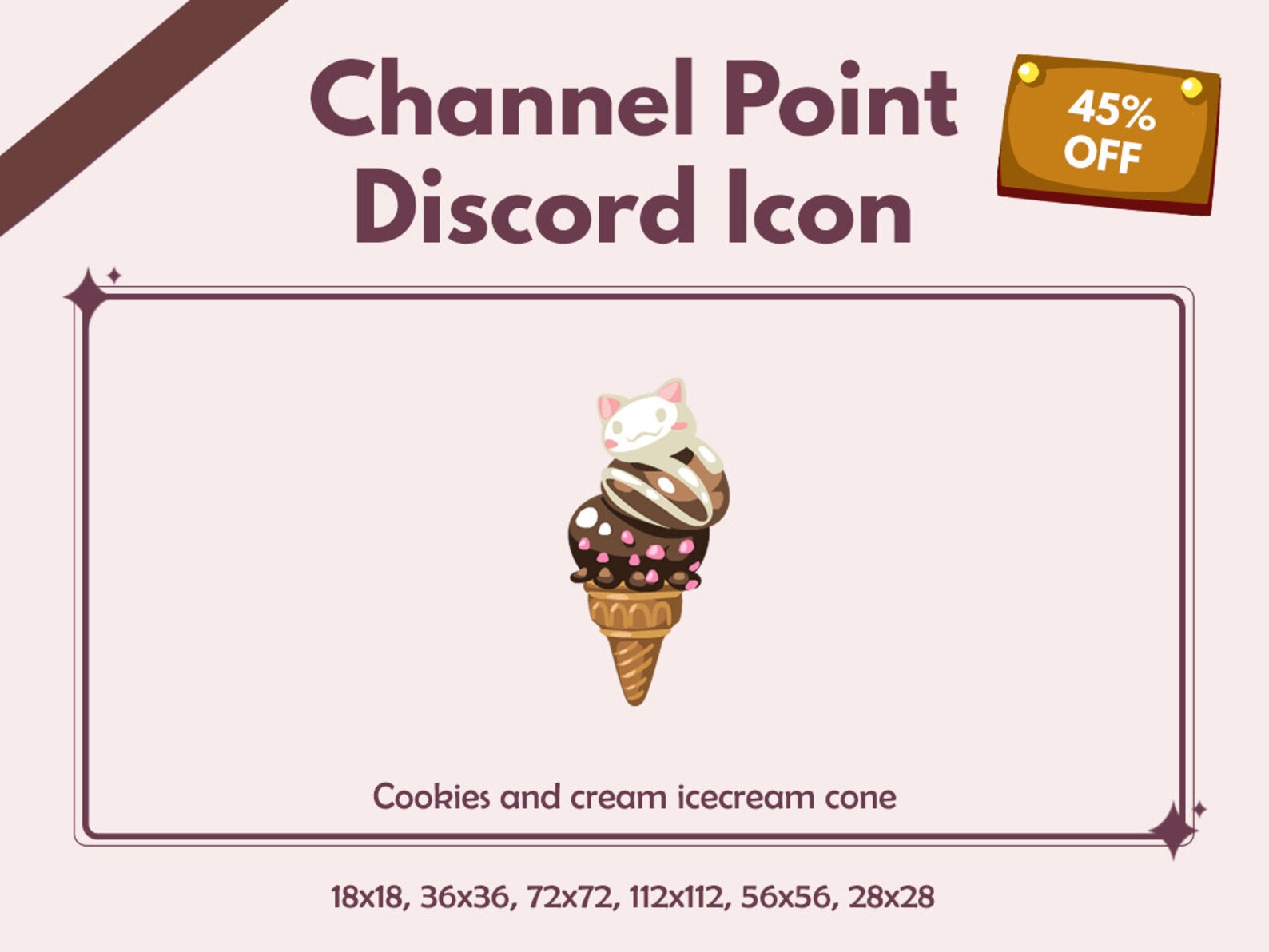 Icecream Cone Icon | Discord Icon | Twitch Channel Point | Badge ...