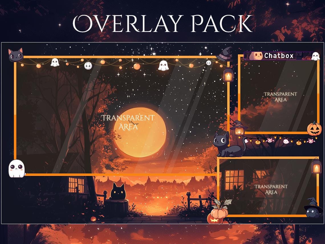 Twitch Overlay Halloween Pack, Twitch Screen | Animated Overlay Stream ...