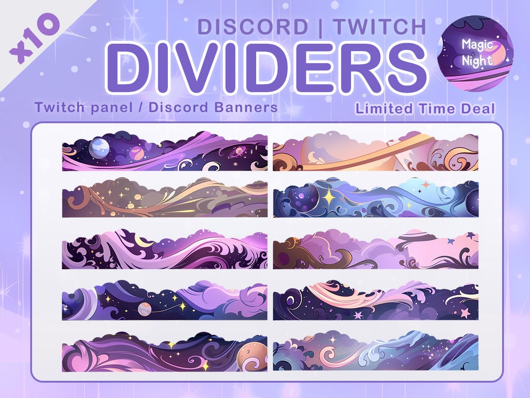Discord Dividers | Banners | Moon | Star | Purple | Celestial | Night ...