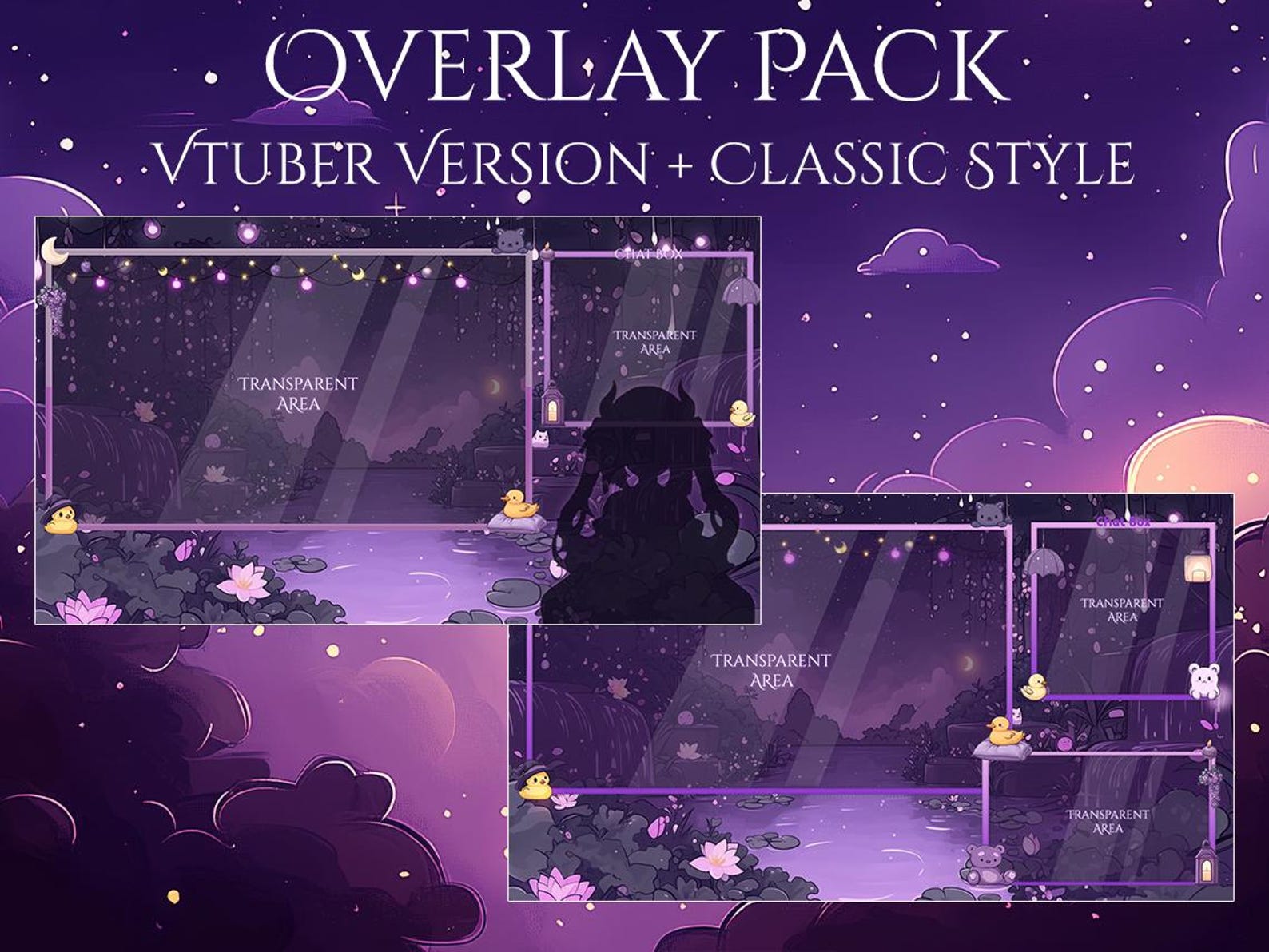 Cozy Duck Twitch Overlay, Twitch Screen | Animated Stream Package ...