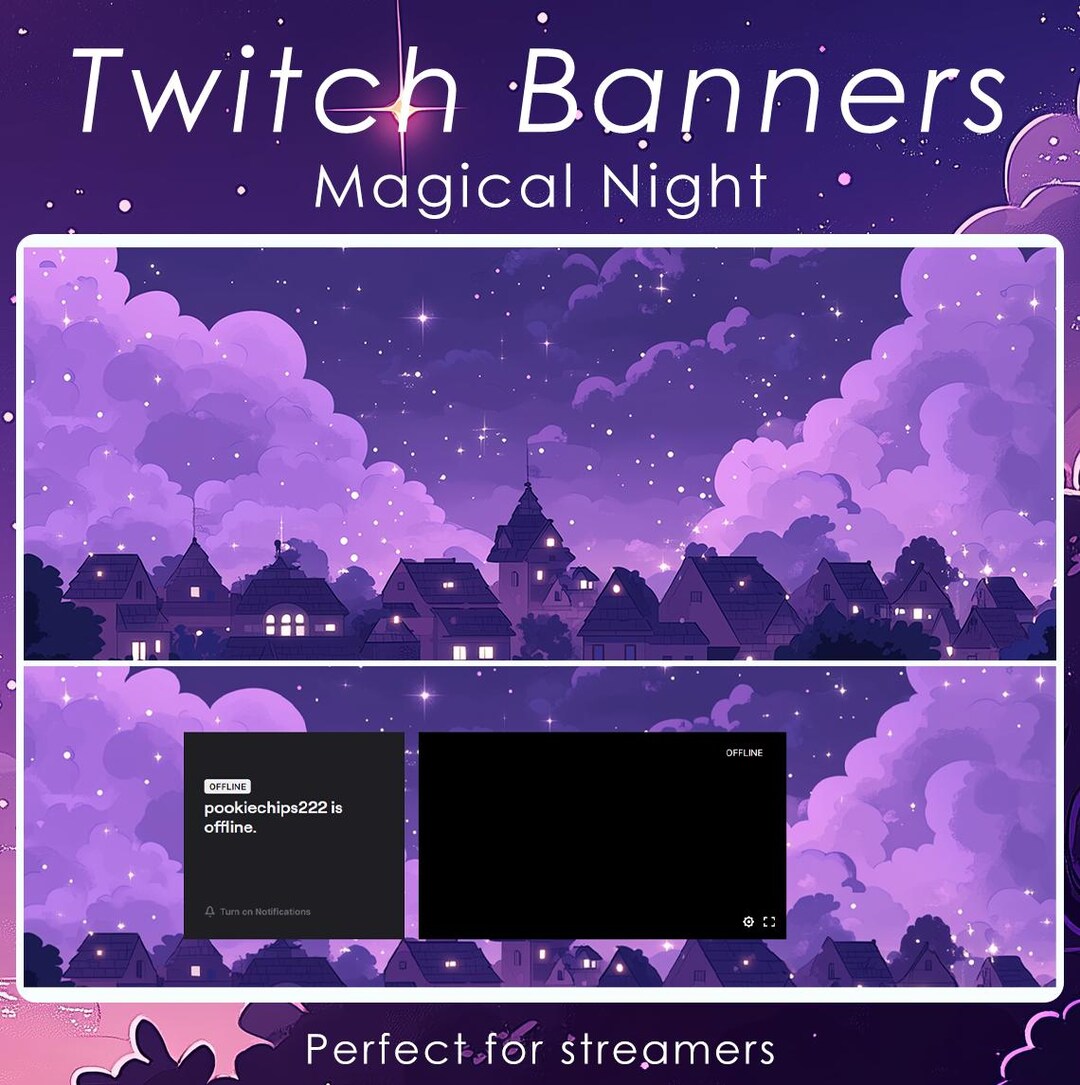 Magic Night Twitch Banner | Houses | Discord | Youtube | Dark Night ...