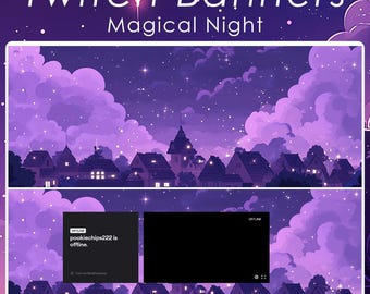 Magic Night Twitch Banner | Houses | Discord | Youtube | Dark Night ...