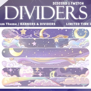 Discord Dividers | Banners | Purple | Moon | Sky | Stars | Night ...