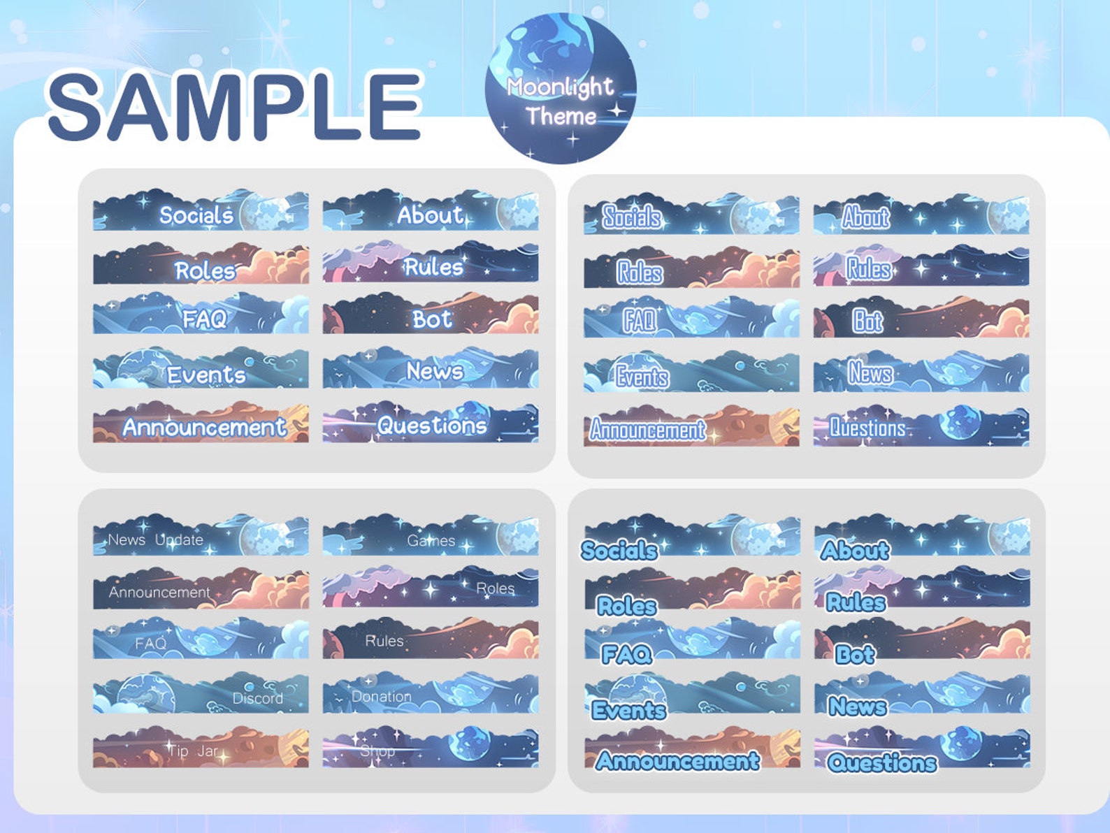 Discord Dividers | Banners | Moon | Star | Purple | Celestial | Night ...