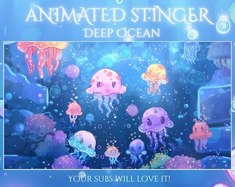 Ocean Jelly Stinger Transition | Deep Water, Octopus Twitch Overlay ...