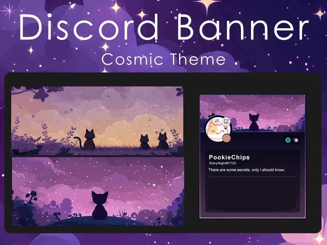 Discord Banner | Profile Banner | Stars & Moons Theme | Galaxy | Cat ...