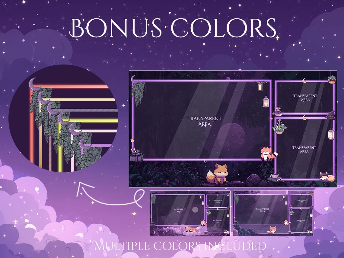 Fox Magic Night Twitch Overlay, Twitch Screen | Animated Overlay Stream ...