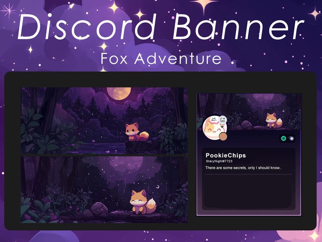 Fox Discord Banner | Profile Banner | Stars & Moons Theme | Galaxy ...