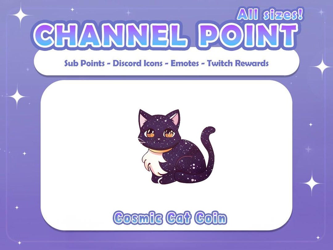 Cosmic Cat Channel Points Icon/emote for Twitch Instant Download - Coin ...