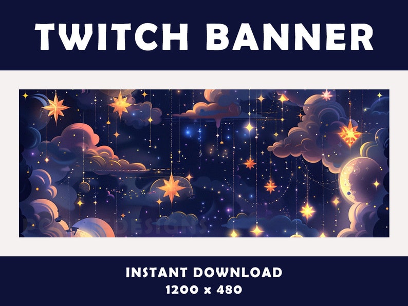 Magical Twitch Banner Custom Stream Overlay Aesthetic Twitch Graphics ...